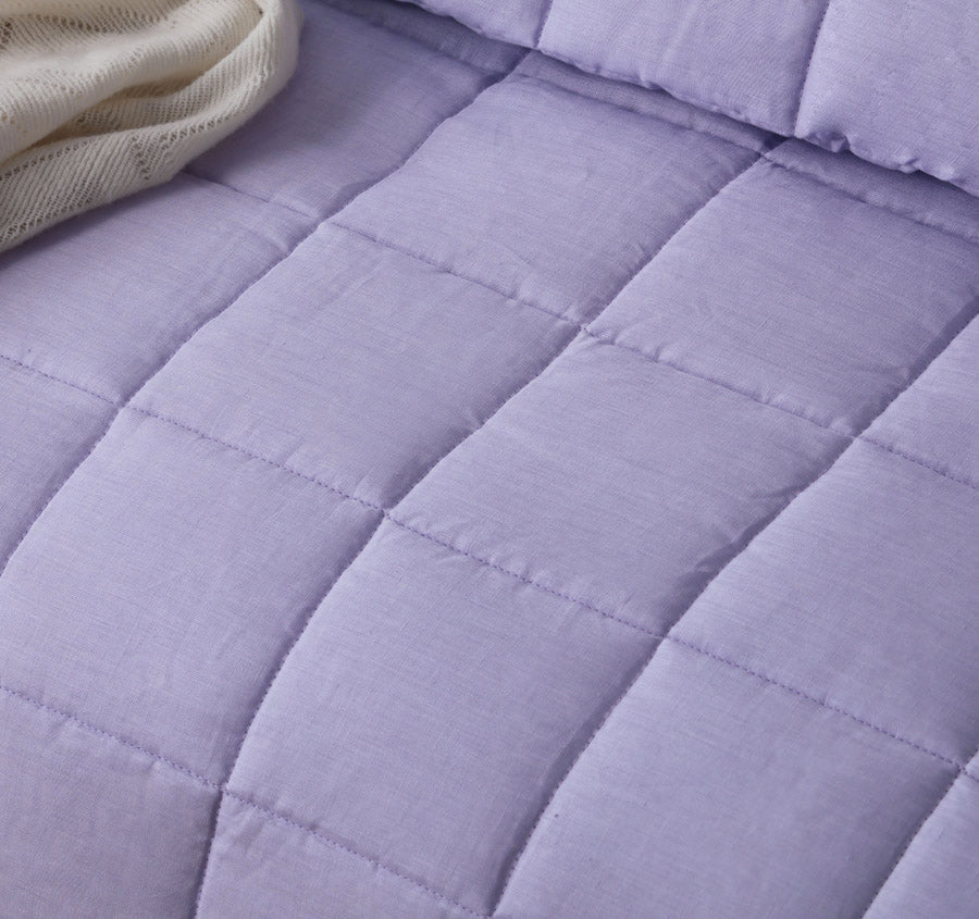 Stonewashed French Linen Coverlet Set Range Lilac – The Hotel Linen Co